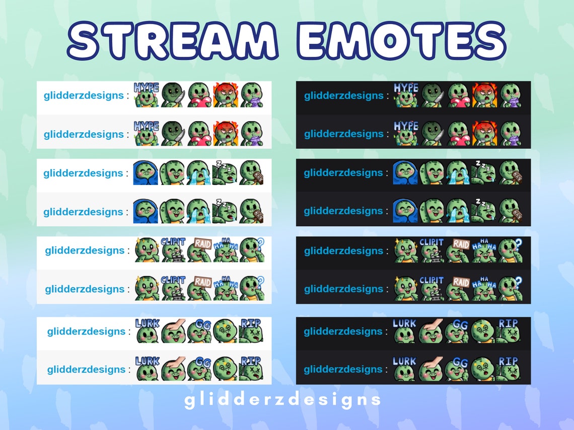 Turtle Emotes Twitch JUMBO Pack 1 | 20 Turtle Twitch Emotes | Cute Sea ...