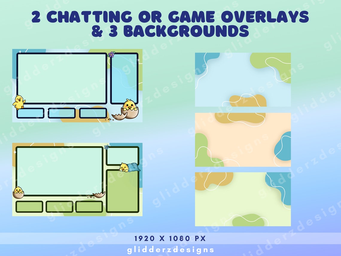 Chick Overlays Twitch ANIMATED Animated Twitch Chick Overlay - Etsy