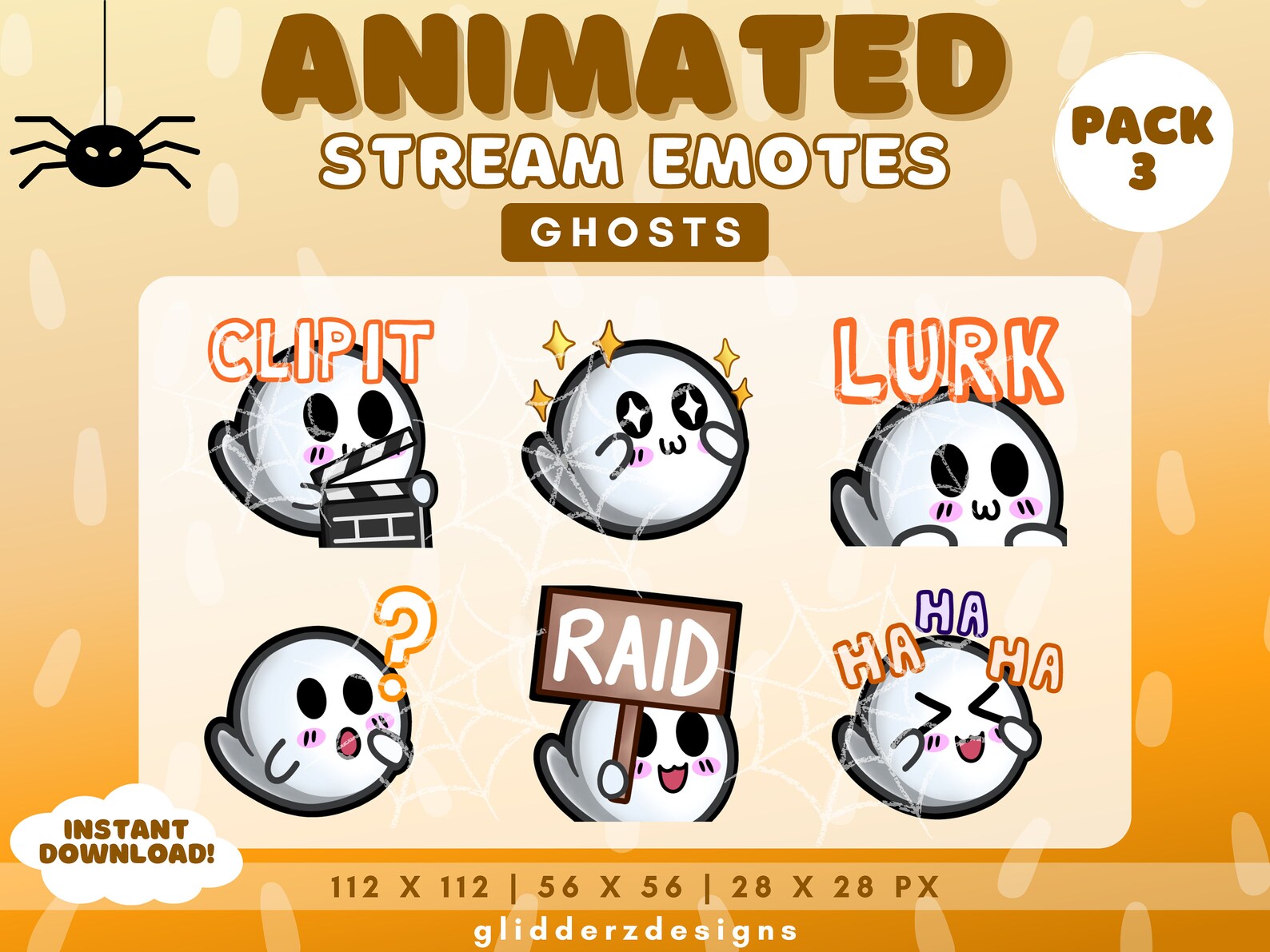Ghost Animated Twitch Emotes Halloween Animated Emotes - Etsy