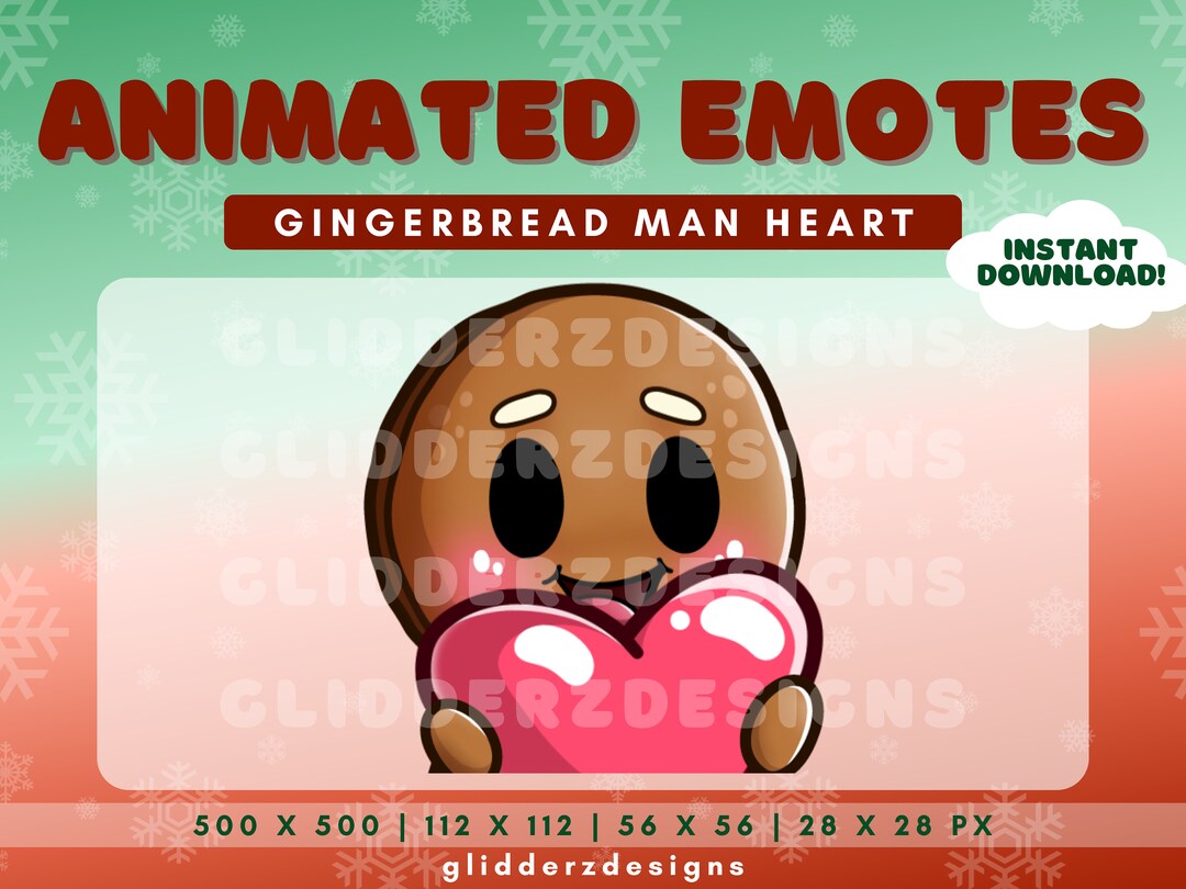 Gingerbread Man ANIMATED Emote | Gingerbread Man Heart Emote ...