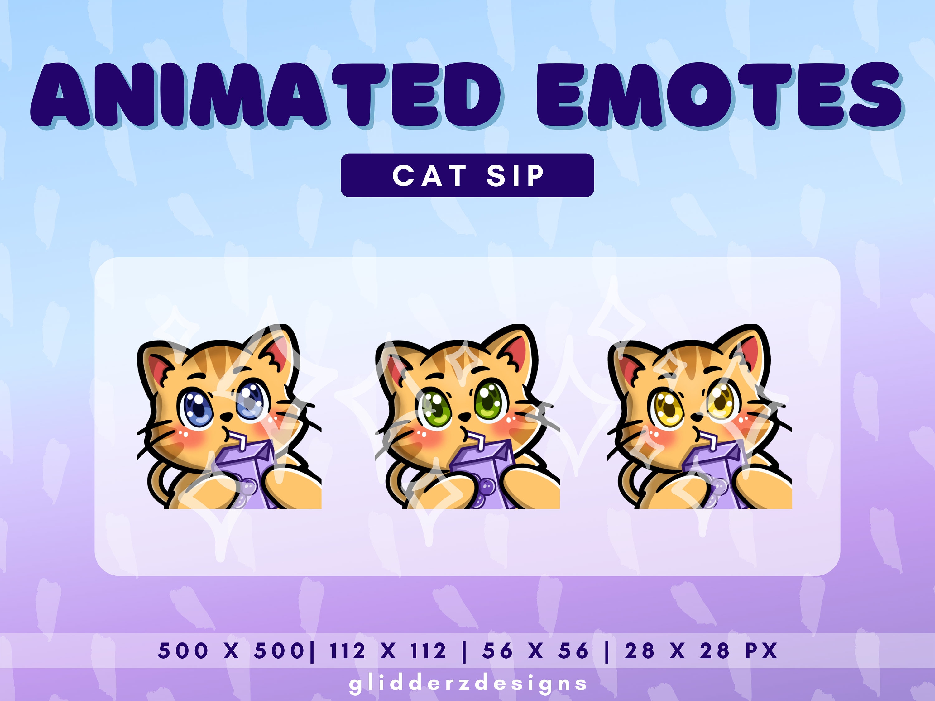 Twitch ANIMATED Emote Cat Sipping Animated Twitch Emote Cat - Etsy