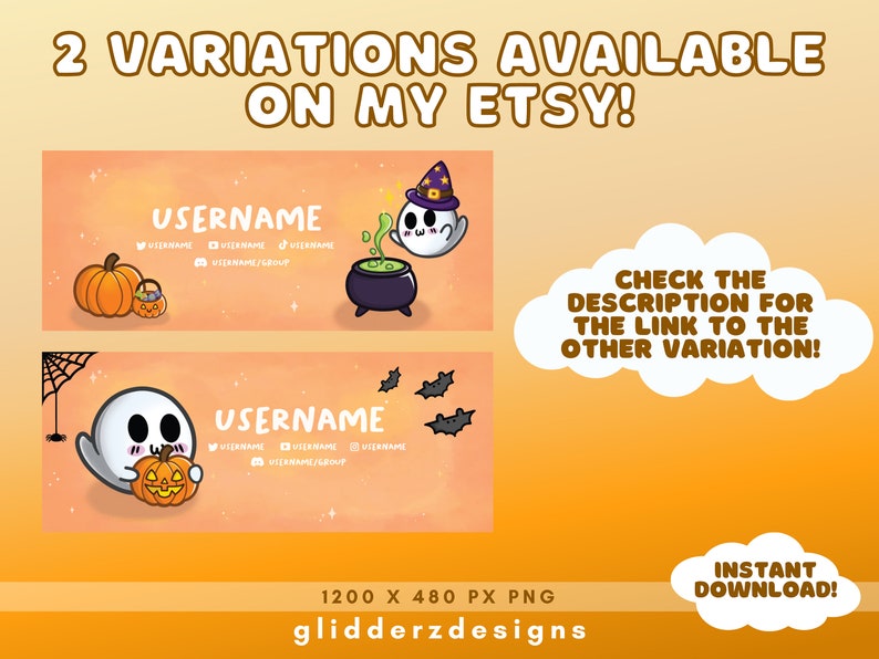 Ghost Twitch Banner | Customizable Twitch Banner | Halloween Twitch ...