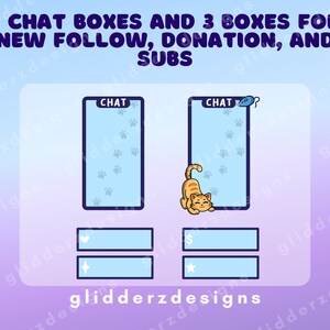 Blue Animated Stream Overlays | Cat Animated Starting Soon Screen ...