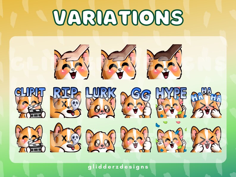 Corgi Emote Jumbo Pack 1 | 20 Corgi Twitch Emotes | Cute Puppy Emotes ...