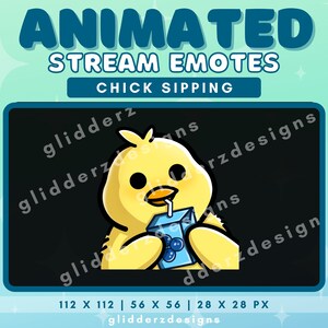 Twitch ANIMATED Emote Chick Sipping Stream Sip Emote Animated Twitch ...
