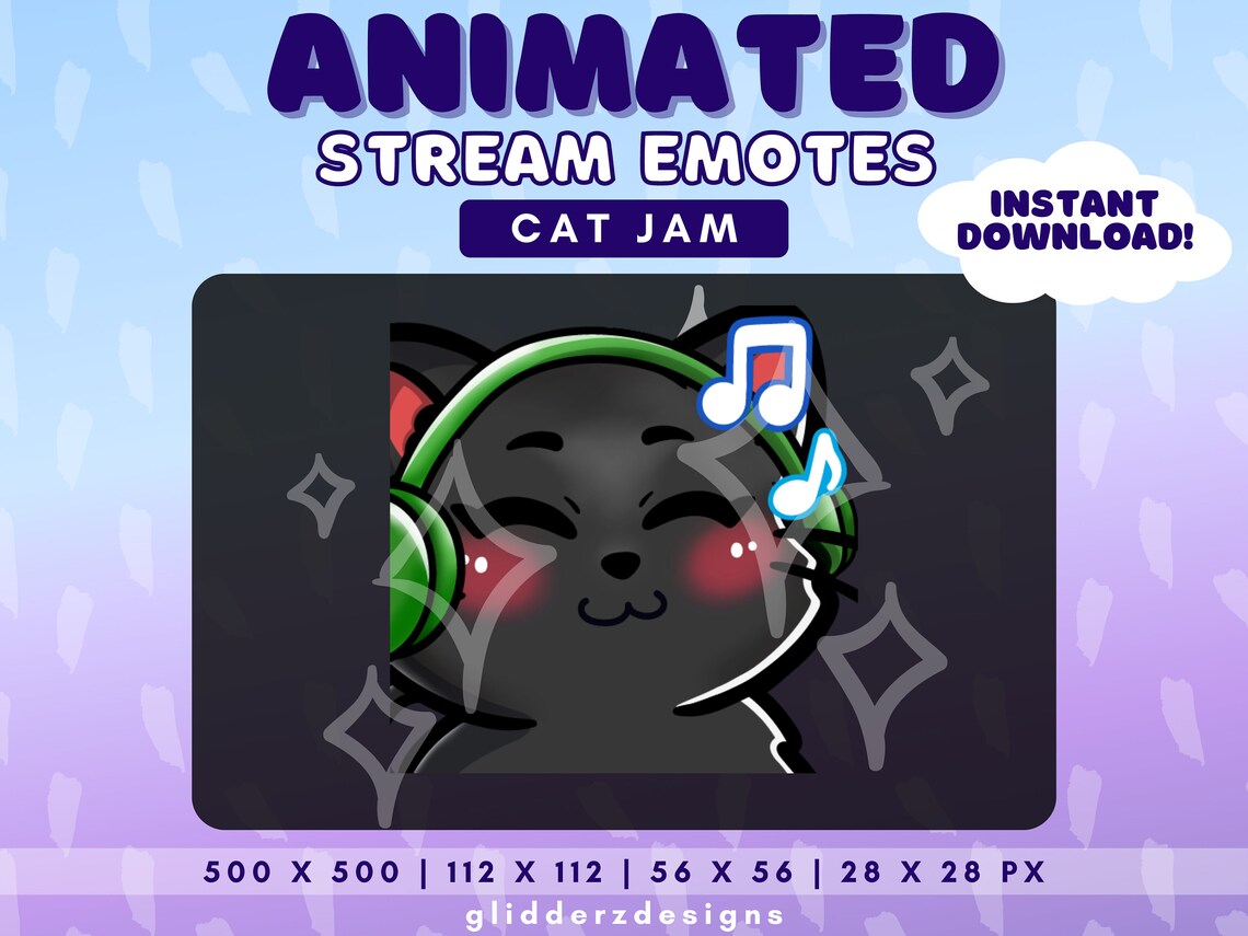 Cat Jam Animated Emote | Jam Animated Twitch Emote | Cat Music Emote ...
