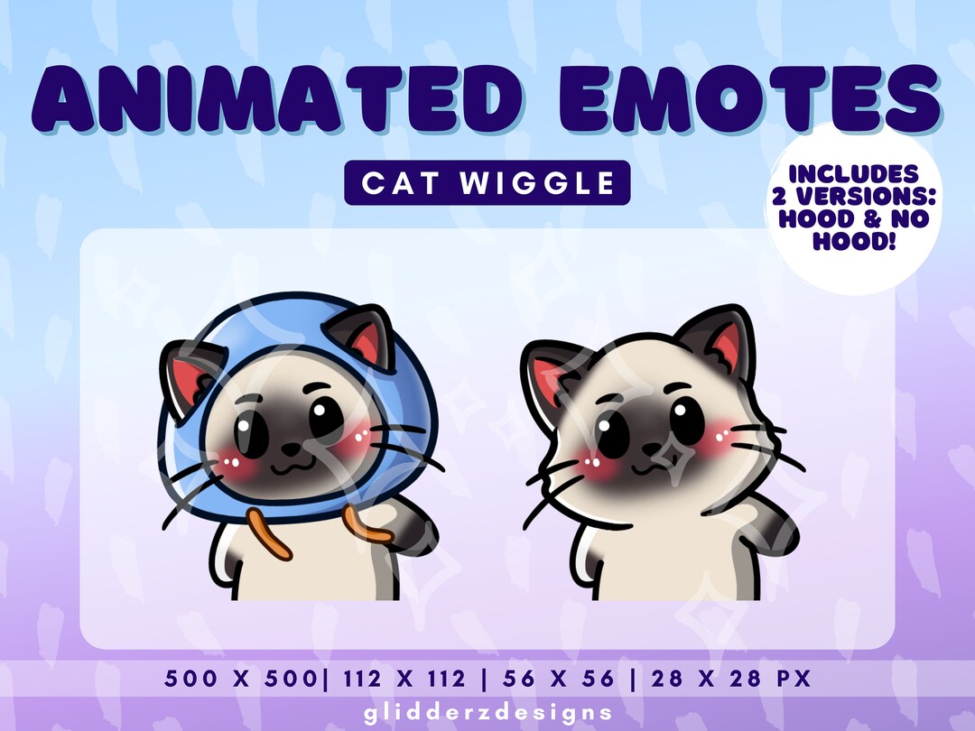 Wiggle Cat Emote Animated | Siamese Cat Wiggle Animated Emote | Wiggle ...
