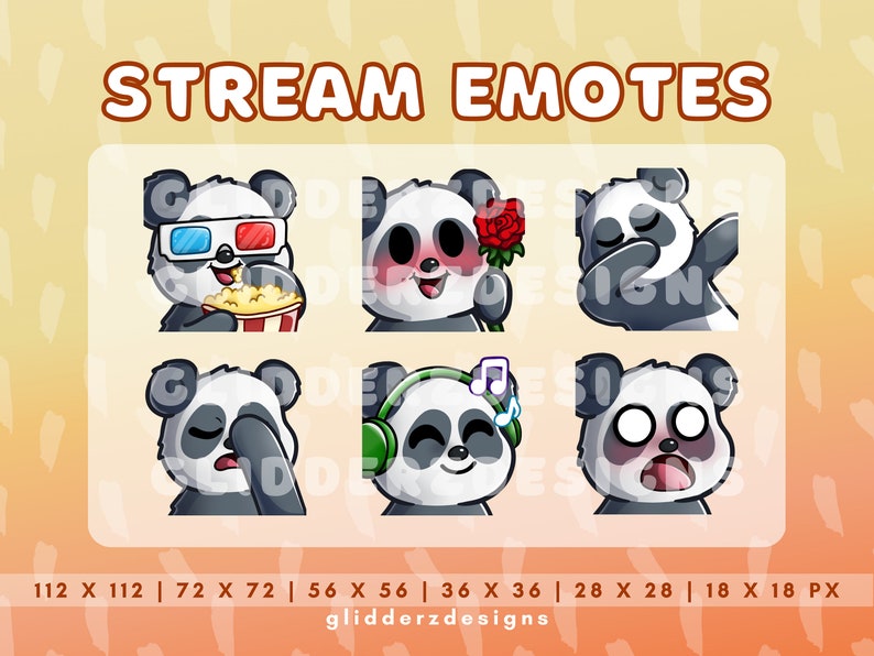 Panda Twitch Emote Jumbo Pack 2 Panda Emotes 24 Panda - Etsy