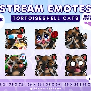 Tortoiseshell Cat Emote Jumbo Pack 2 | Tortoiseshell Cat Twitch Emotes ...