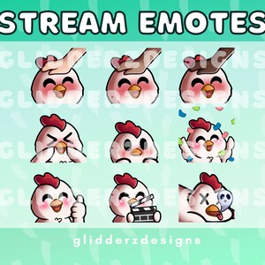 Chicken Twitch Emote JUMBO Pack 1 | 20 Chicken Emotes Twitch | Cute ...