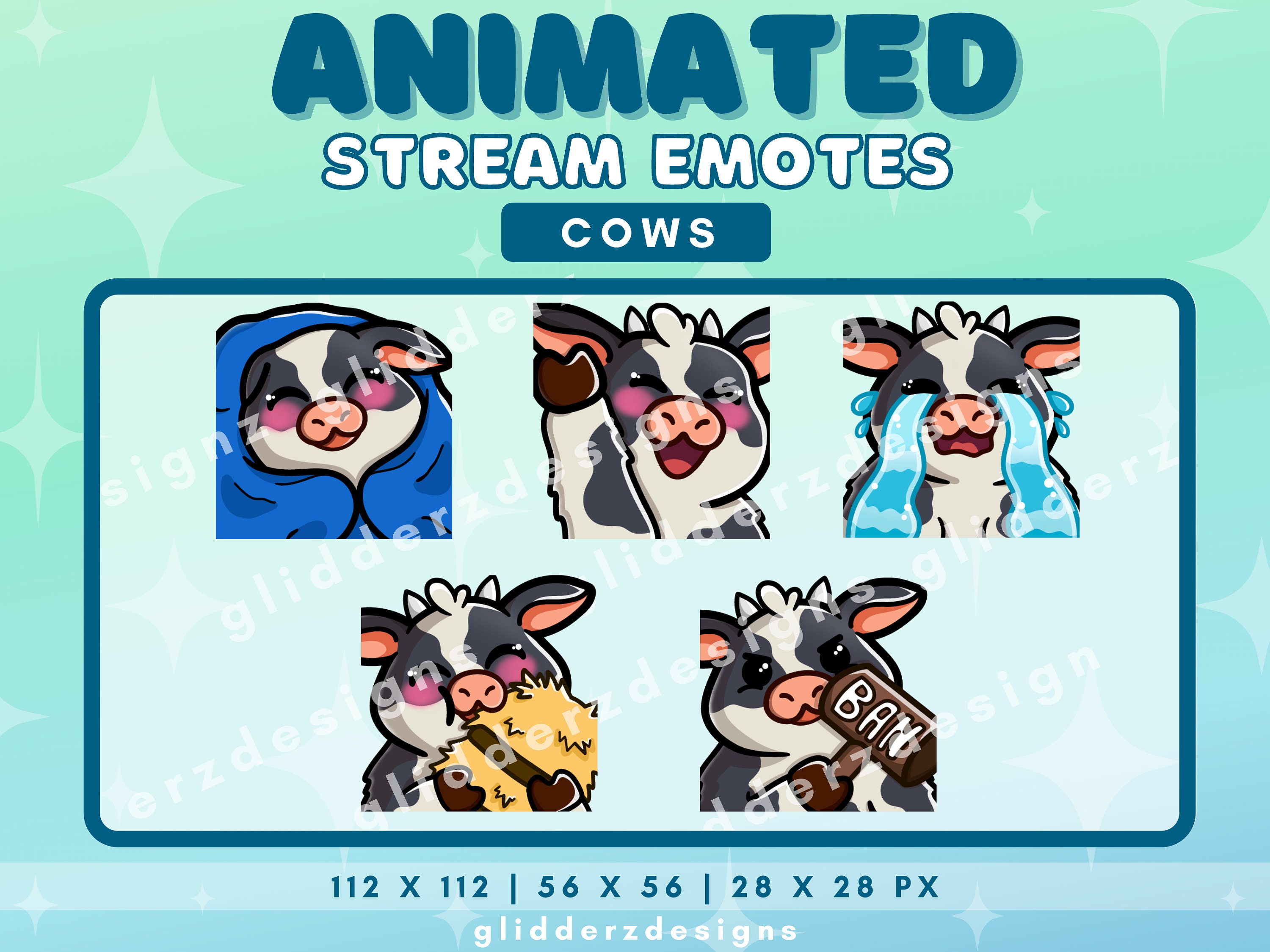 Animated Emote Twitch Cow Animated Emotes for Streams - Etsy