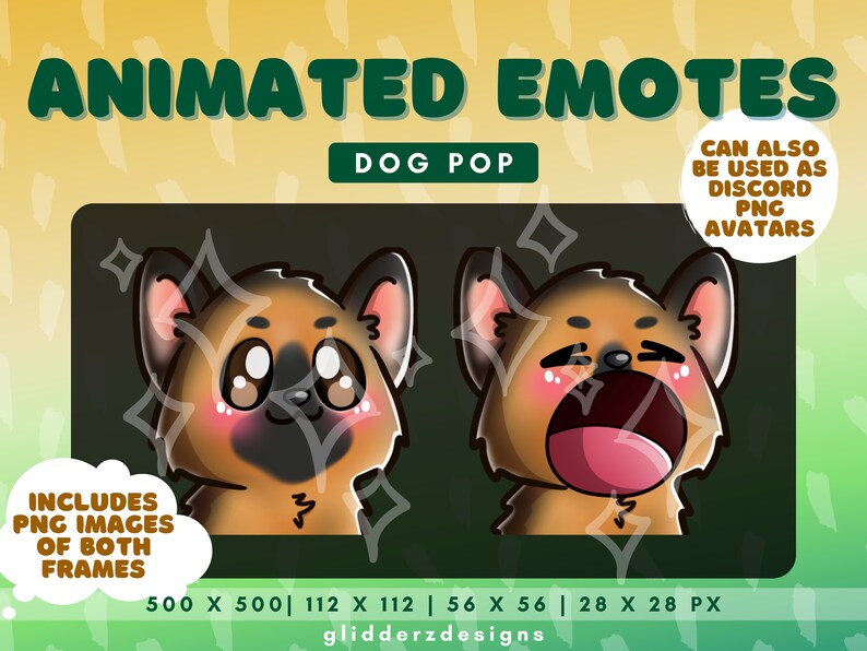 German Shepherd Pop Emote Animated | Pop Dog Emote Animated | Pop ...