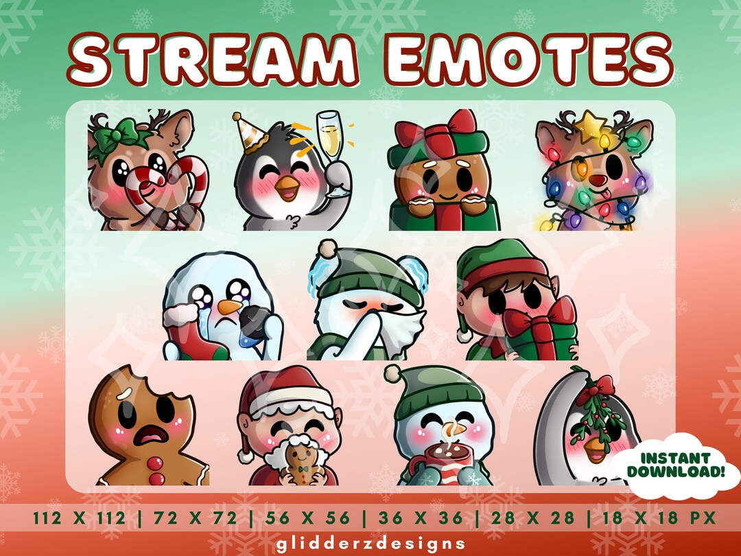 Christmas Twitch Emote Pack Holiday Emote Twitch 11-pack - Etsy