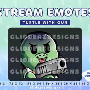Turtle Gun Twitch Emote Twitch Gun Emote Cute Turtle Gun Emote for ...