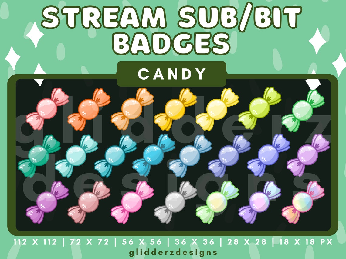 Candy Twitch Sub Badge Candy Stream Badge Twitch Food Bit - Etsy