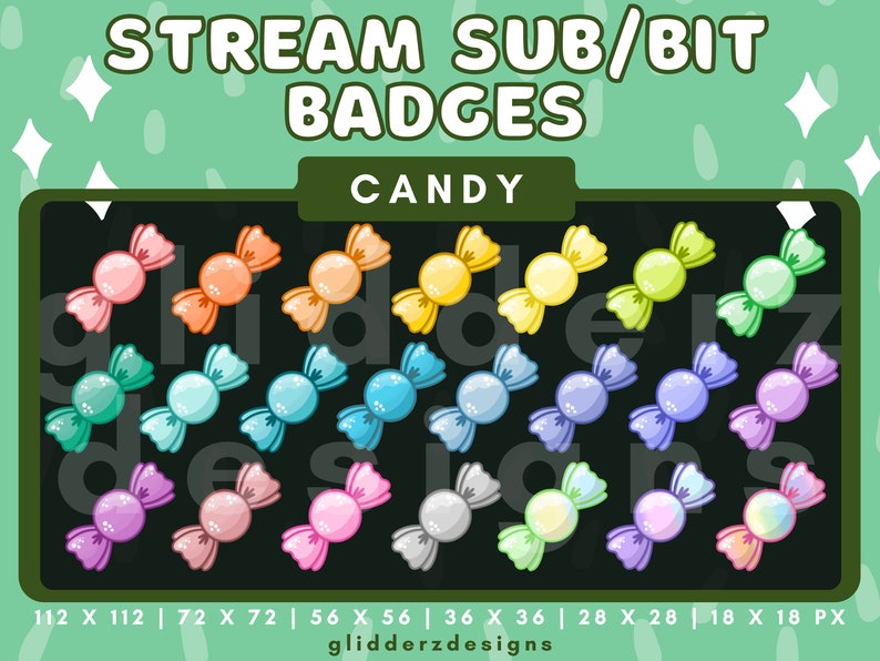 Candy Twitch Sub Badge | Candy Stream Badge | Twitch Food Bit Badge ...