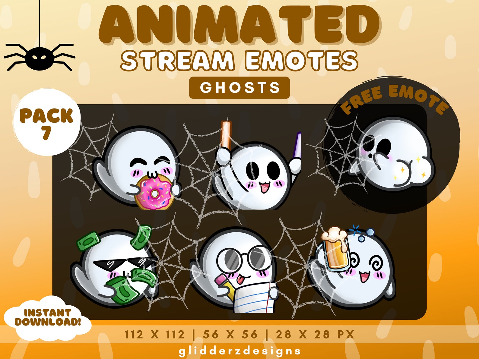 Ghost Twitch Emotes Animated | Halloween Animated Emotes | Ghost ...