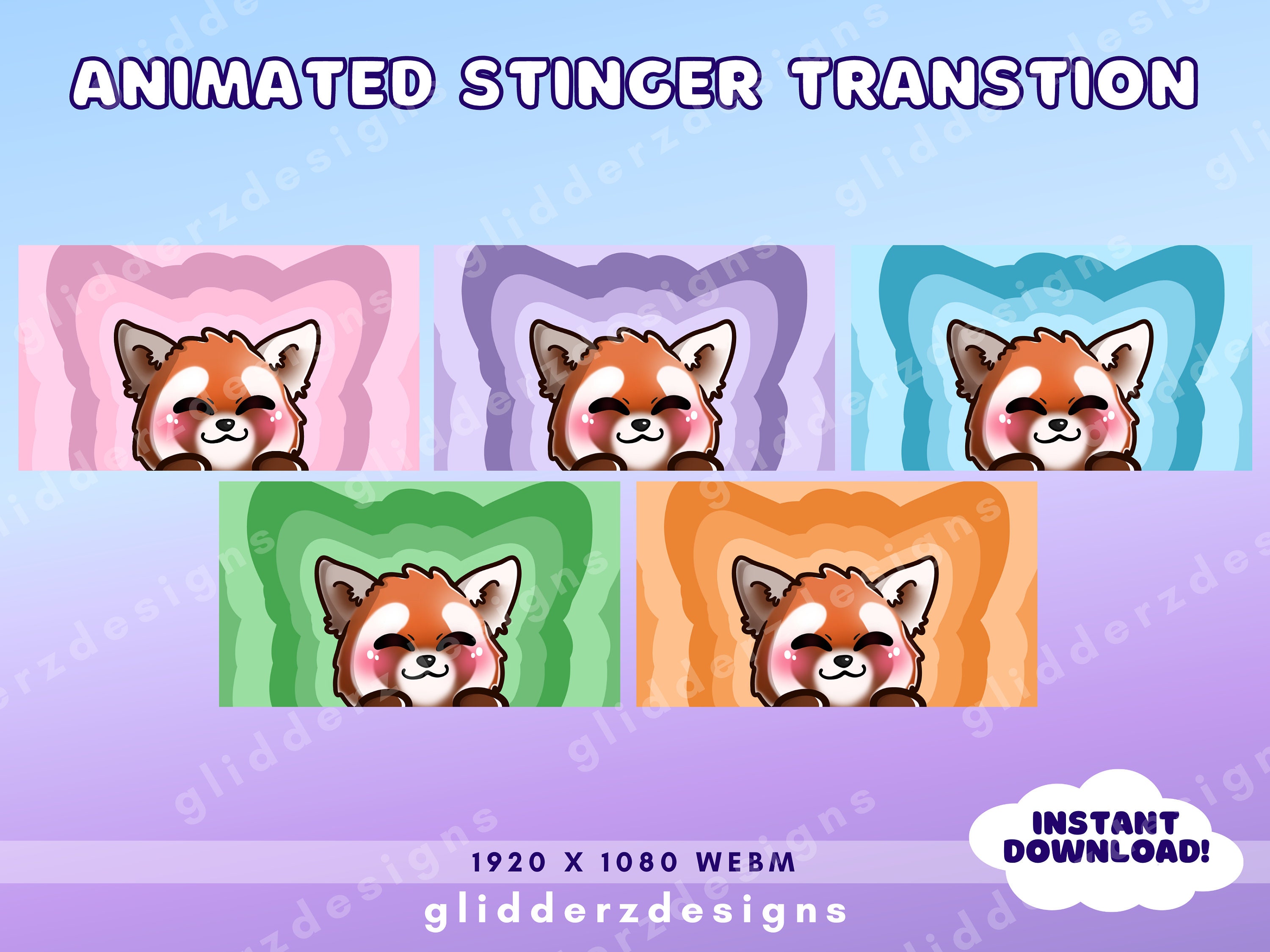 Red Panda Stinger Transition | Red Panda Twitch Transition | Animated ...
