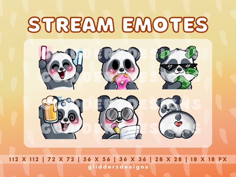 Panda Twitch Emote Jumbo Pack 2 Panda Emotes 24 Panda - Etsy