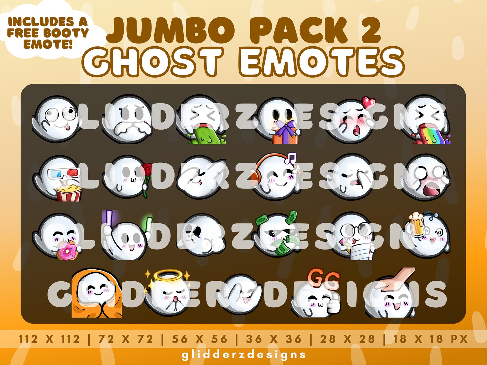 Ghost Twitch Emotes JUMBO PACK 2 Twitch Ghost Emotes Pack Cute Ghost ...