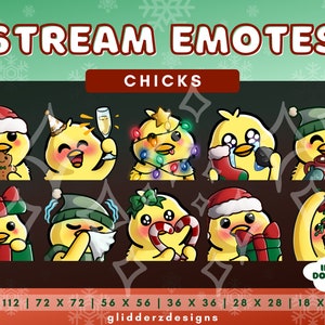 Chick Holiday Emote Pack | Chick Christmas Twitch Emote 10-pack | Chick ...