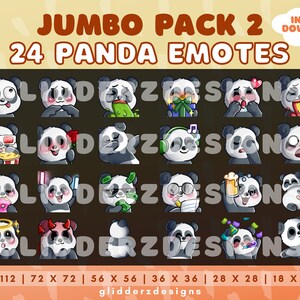 Panda Twitch Emote Jumbo Pack 2 | Panda Emotes | 24 Panda Emotes for ...