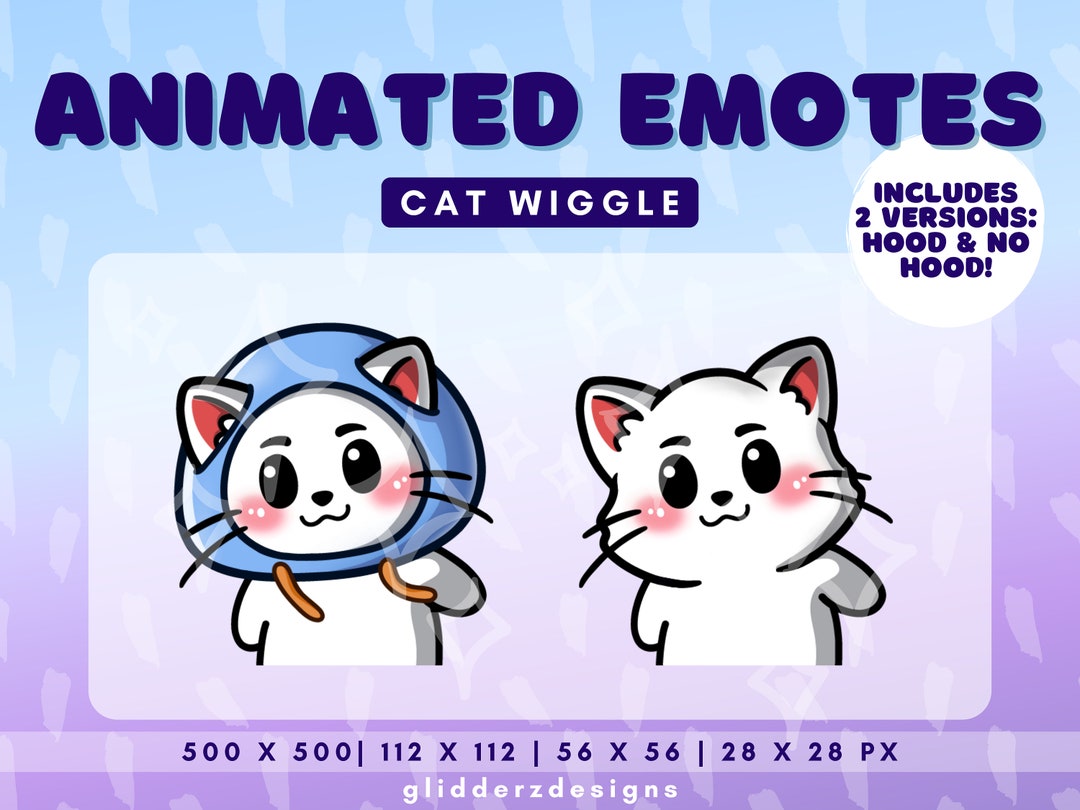 Wiggle Cat Emote Animated | Wiggle Twitch Emote Animated | White Cat ...
