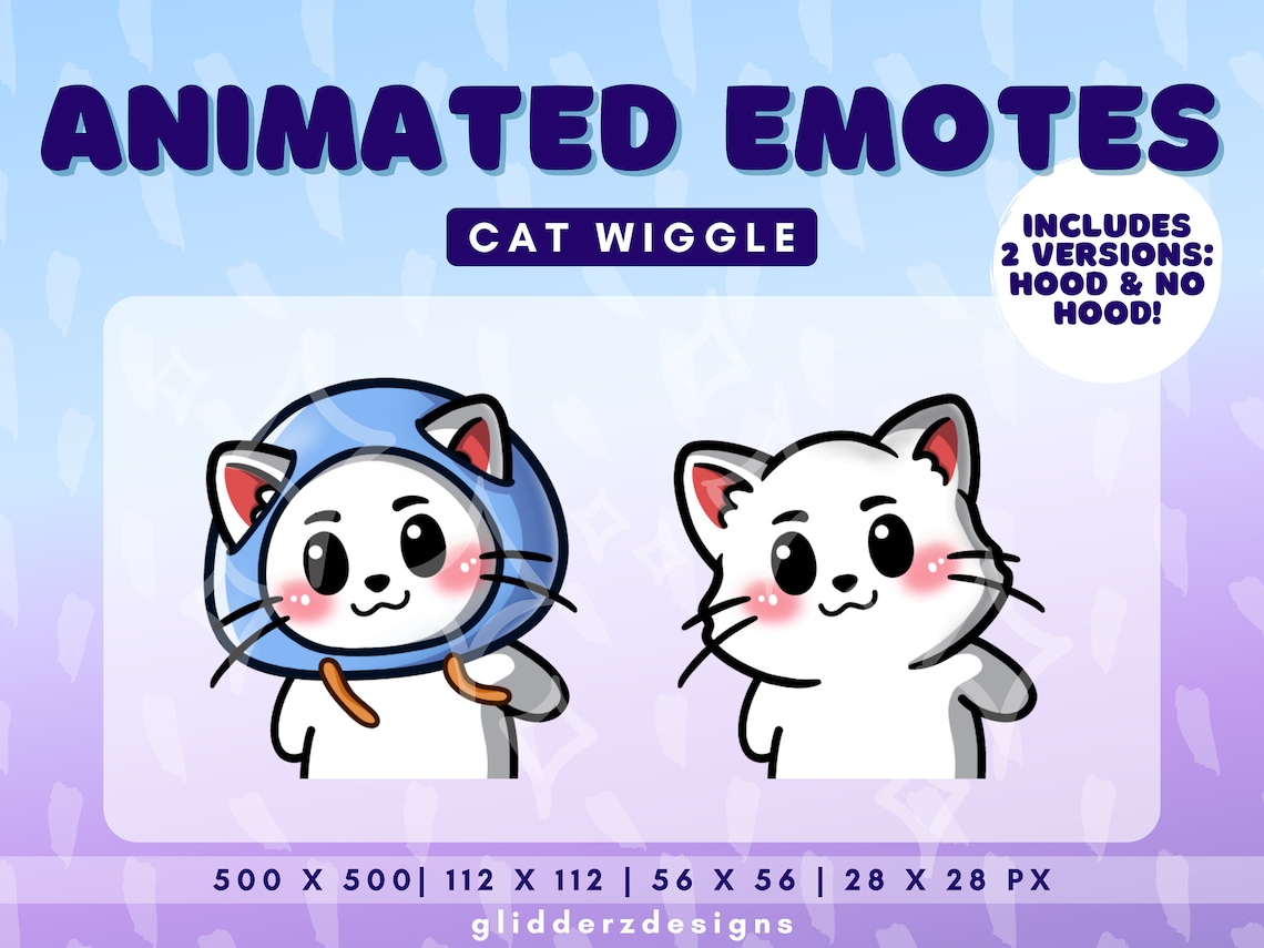 Wiggle Cat Emote Animated | Wiggle Twitch Emote Animated | White Cat ...