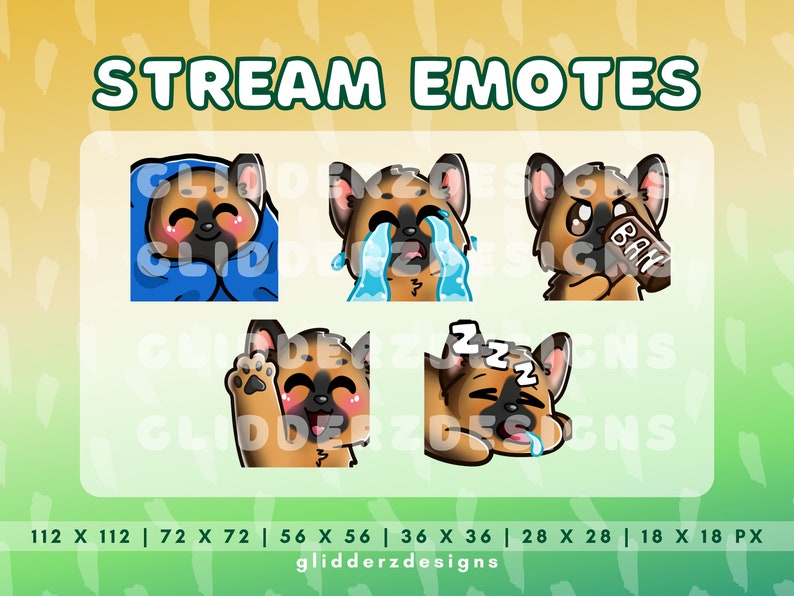 German Shepherd Emote Jumbo Pack 1 | 20 German Shepherd Twitch Emotes ...