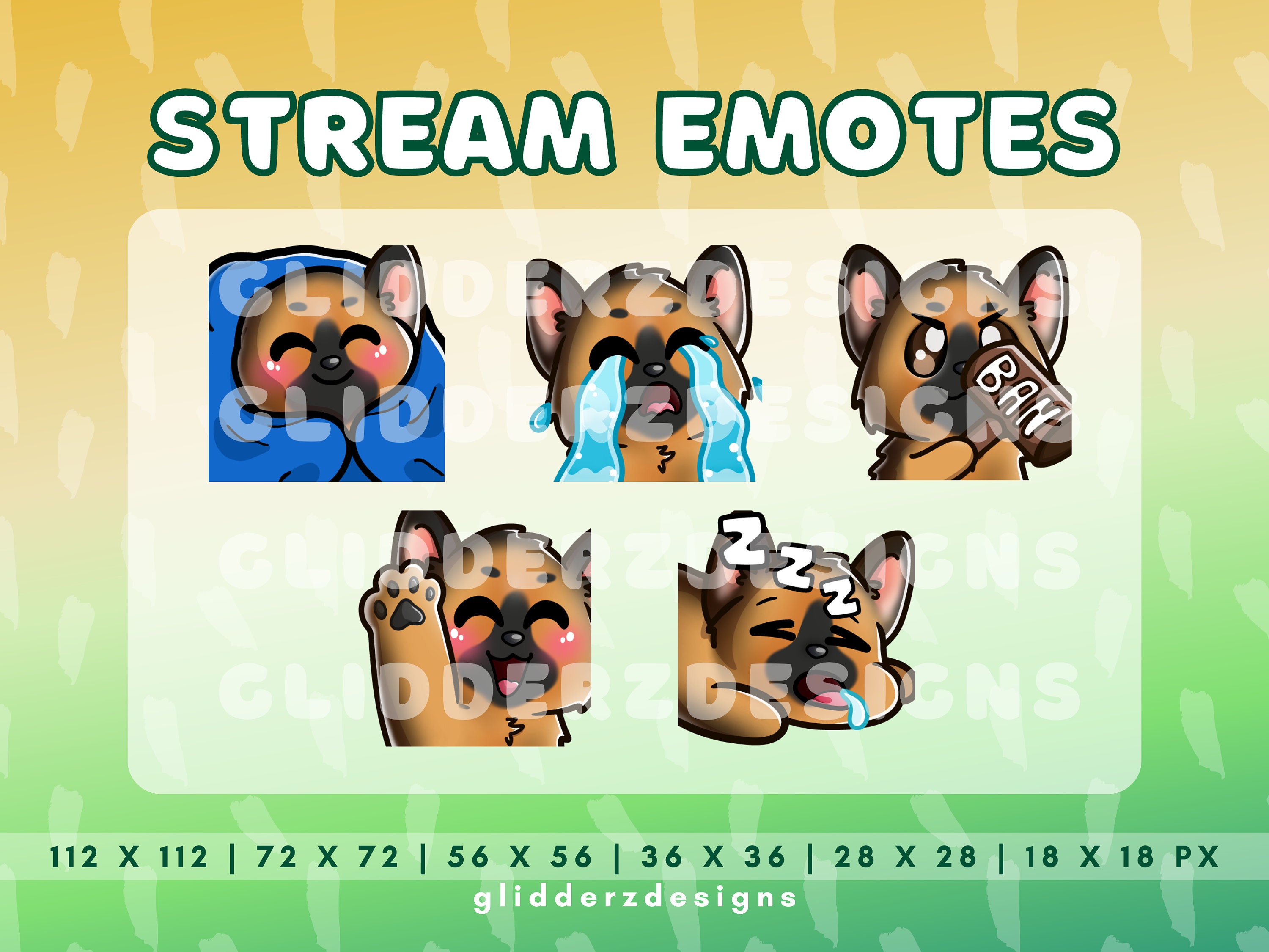 German Shepherd Emote Jumbo Pack 1 | 20 German Shepherd Twitch Emotes ...