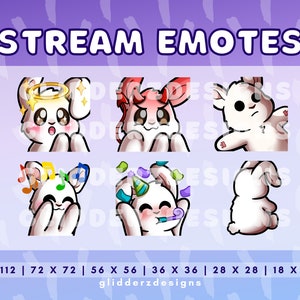White Bunny Twitch Emotes Jumbo Pack 2 | White Rabbit Emotes | 24 Bunny ...