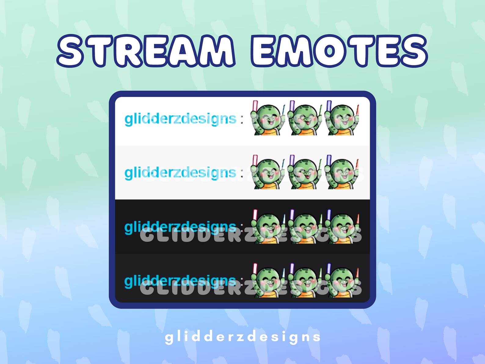 Turtle ANIMATED Glow Stick Emote Turtle Rave Animated Twitch - Etsy