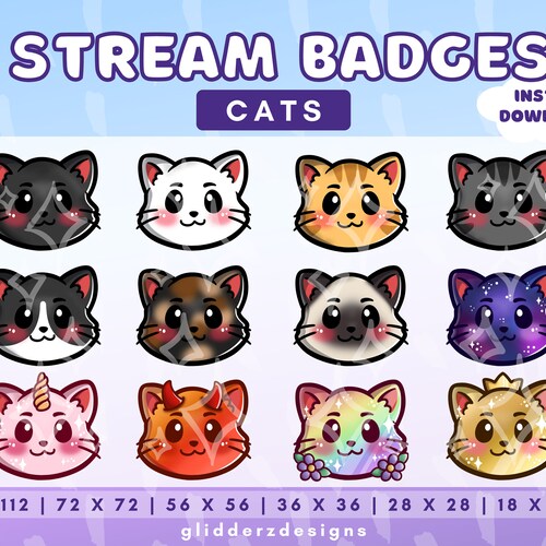 Cat Kitten Badges / Twitch Sub Badges Bit Badges for - Etsy