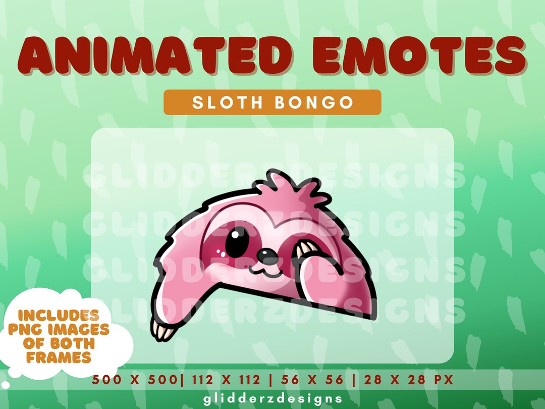 Pink Sloth Bongo Emote Animated | Sloth Bongo Animated Emote | Sloth ...