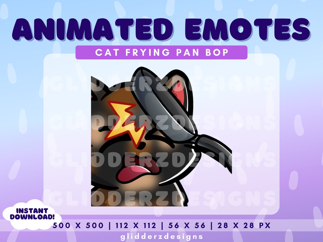Tortoiseshell Cat Bop Animated Emote | Frying Pan Emote Twitch | Cute ...