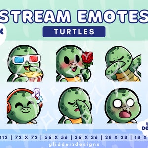 Turtle Twitch Emote Jumbo Pack 2 | Sea Turtle Emotes | 24 Turtle Emotes ...