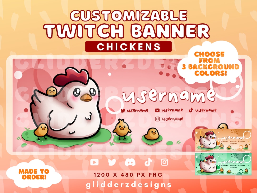 Chicken Banner for Twitch | Chicken Twitch Banner | Custom Banner for ...