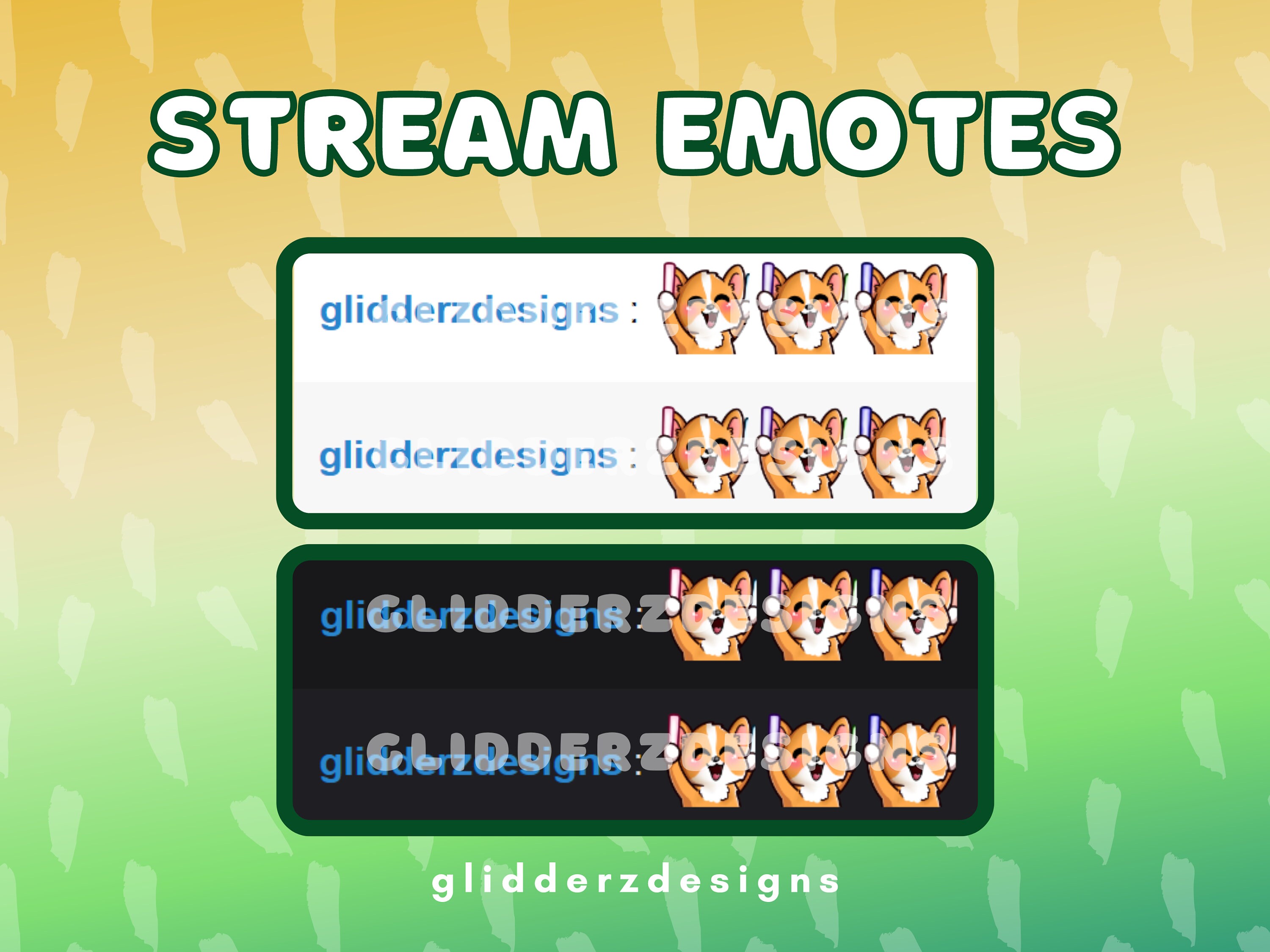 Corgi Rave Animated Emote Corgi Glow Stick Emote Animated - Etsy