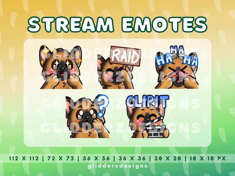 German Shepherd Emote Jumbo Pack 1 | 20 German Shepherd Twitch Emotes ...