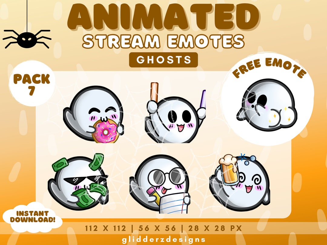 Ghost Twitch Emotes Animated | Halloween Animated Emotes | Ghost ...