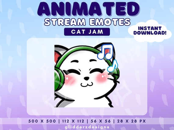 Cat Jam Twitch Emote Animated Cat Jam Animated Emote Cat | Etsy