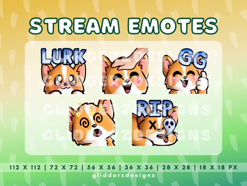 Corgi Emote Jumbo Pack 1 | 20 Corgi Twitch Emotes | Cute Puppy Emotes ...