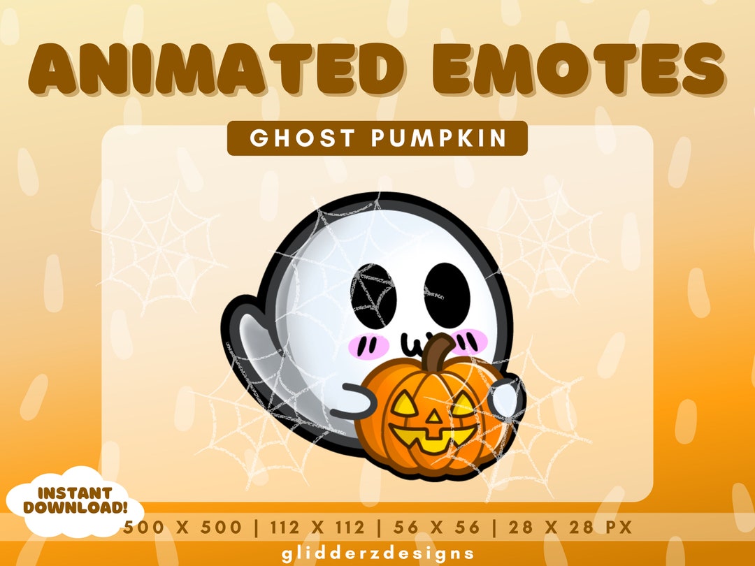 Ghost Pumpkin ANIMATED Emote | Jackolantern Emote Animated | Ghost ...