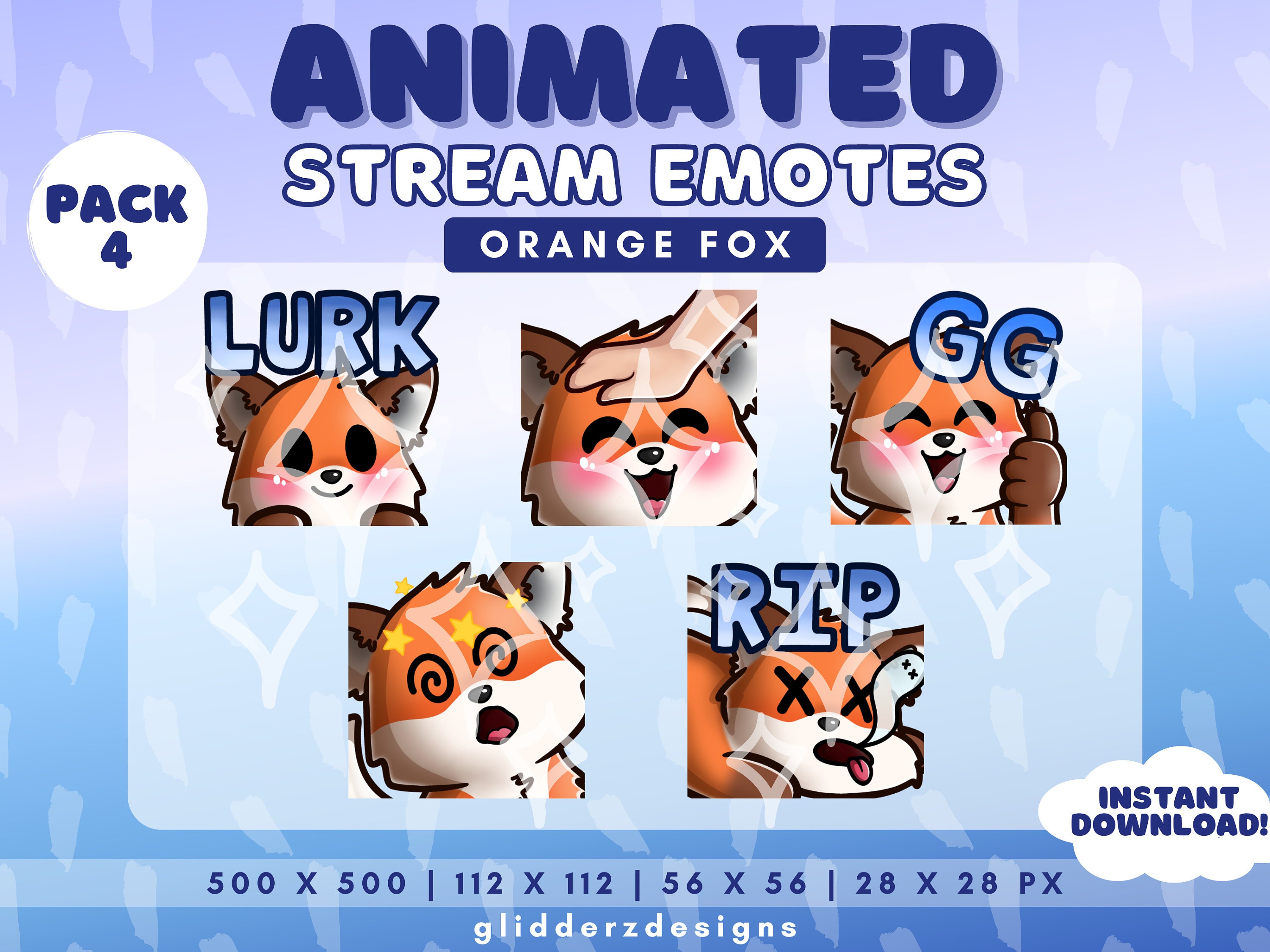 Animated Twitch Emotes Orange Fox Animated Emotes Animated - Etsy