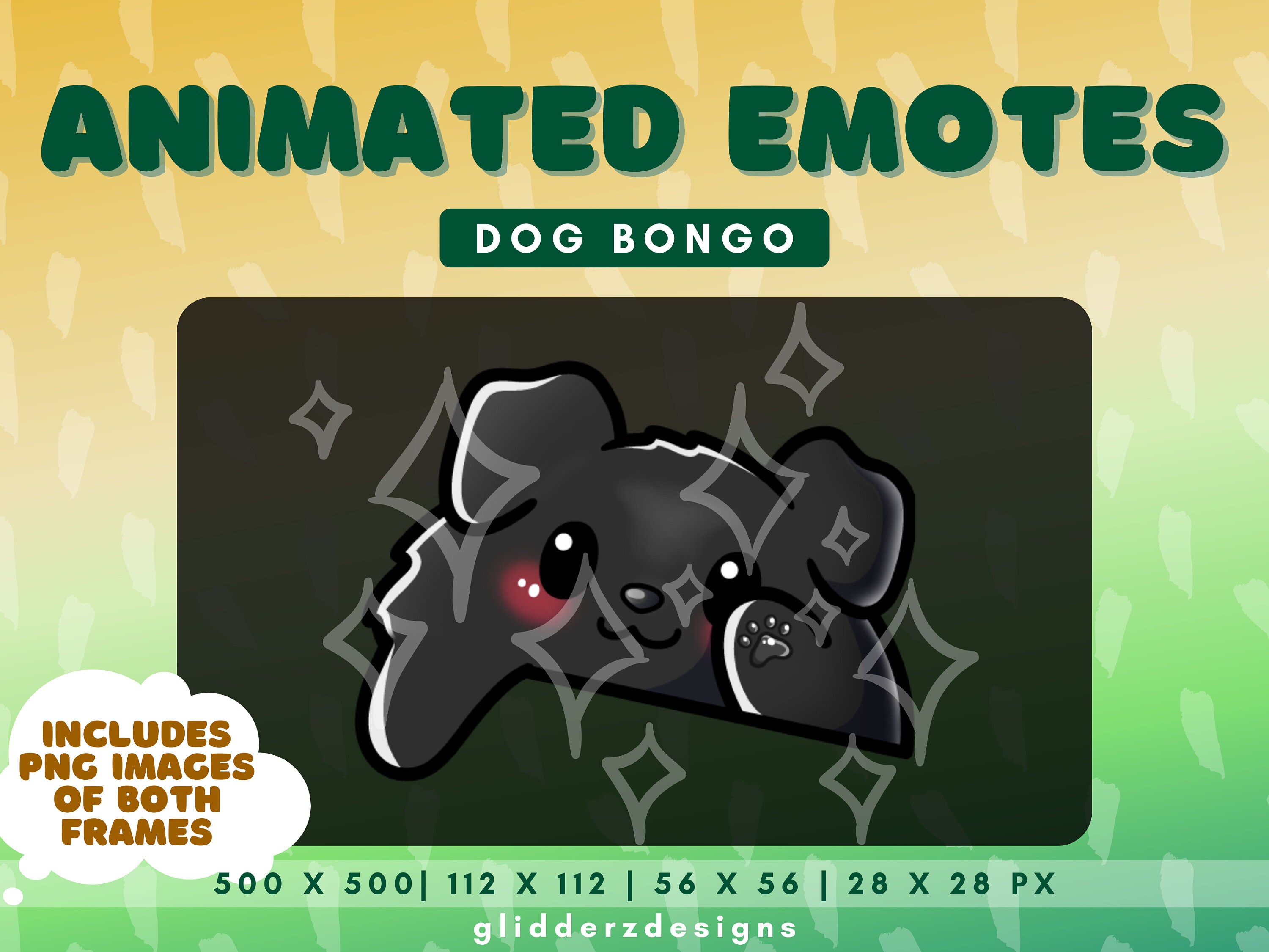 Black Dog Bongo Emote Animated Dog Bongo Animated Emote - Etsy