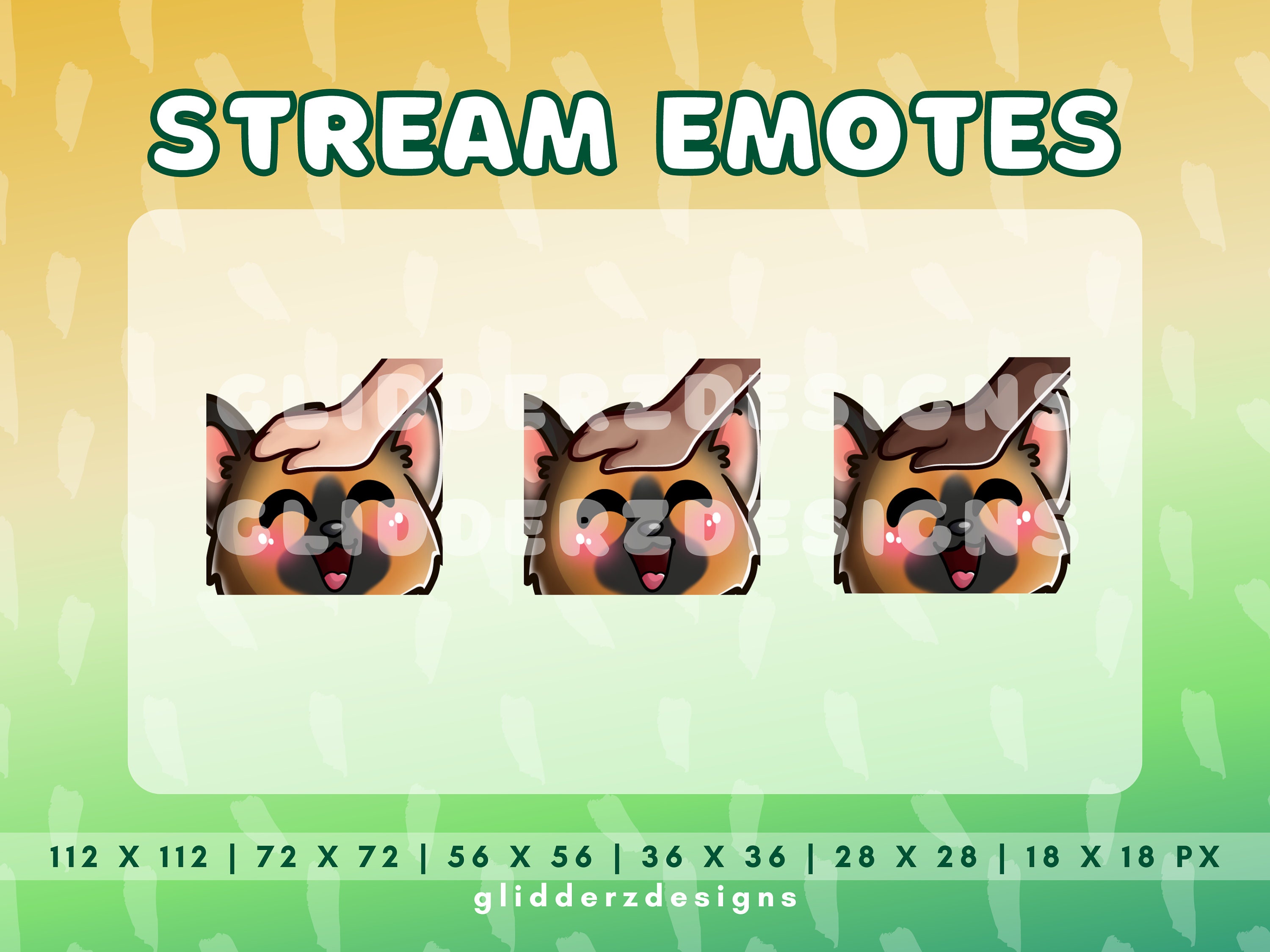 German Shepherd Emote Jumbo Pack 1 20 German Shepherd Twitch - Etsy