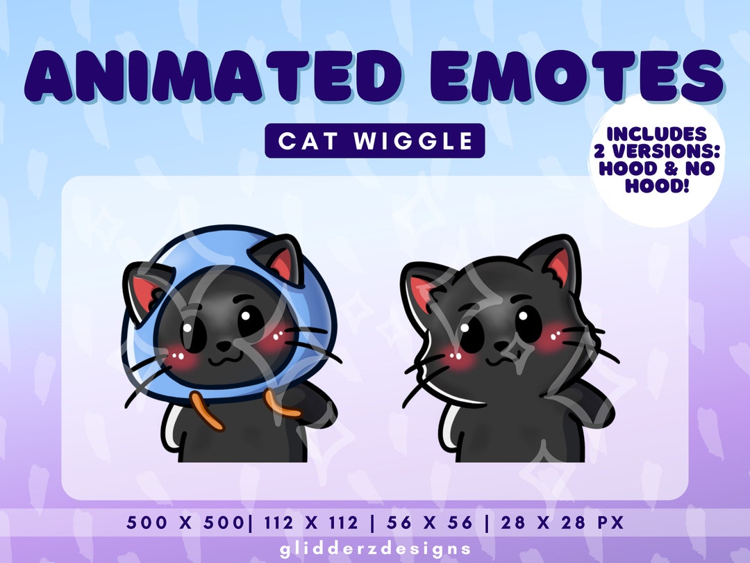 Black Cat Wiggle Emote ANIMATED | Wiggle Animated Emote | Wiggle Cat ...