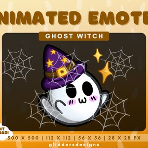 Ghost Witch Animated Twitch Emote | Witch Emote Twitch | Animated Ghost ...