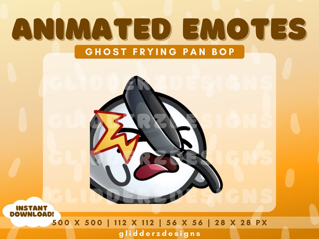 Ghost Bop Animated Emote | Frying Pan Emote Twitch | Cute Ghost Twitch ...