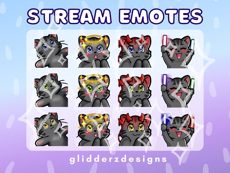 Gray Cat Emote Jumbo Pack 2 Gray Cat Stream Emotes Gray - Etsy